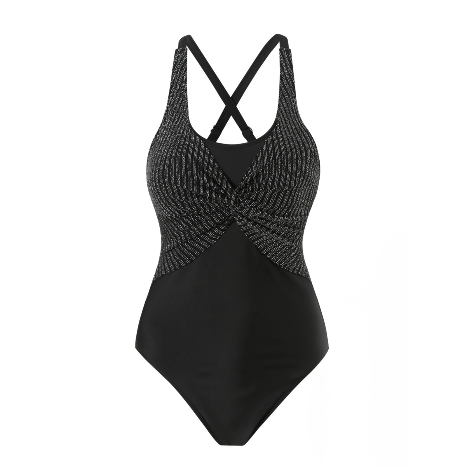 Uaswgudfs Womens One-Piece Swimsuit with Crossover Shoulder Straps ...
