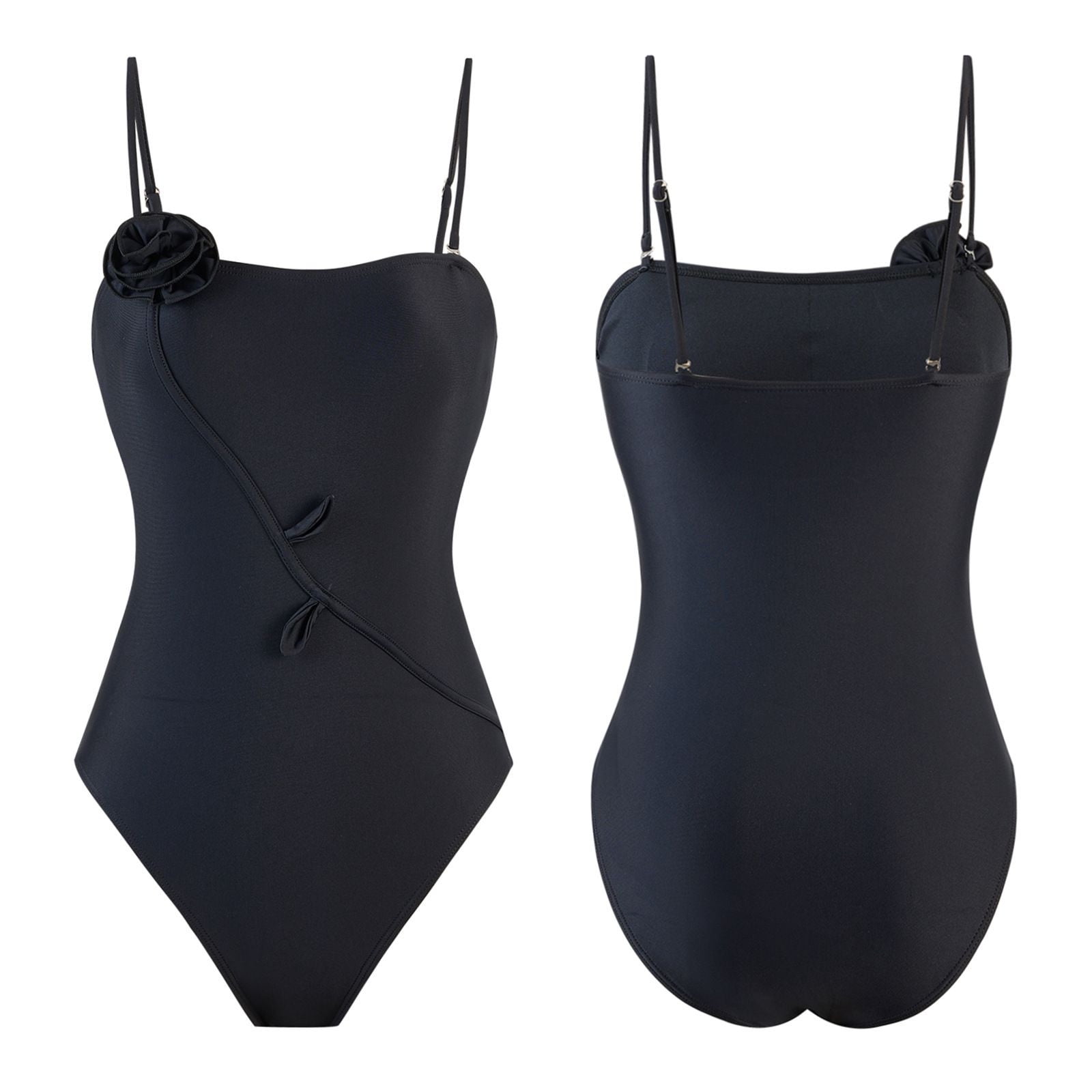 Uaswgudfs Womens One-Piece Swimsuit with Diagonal Seams & Floral ...