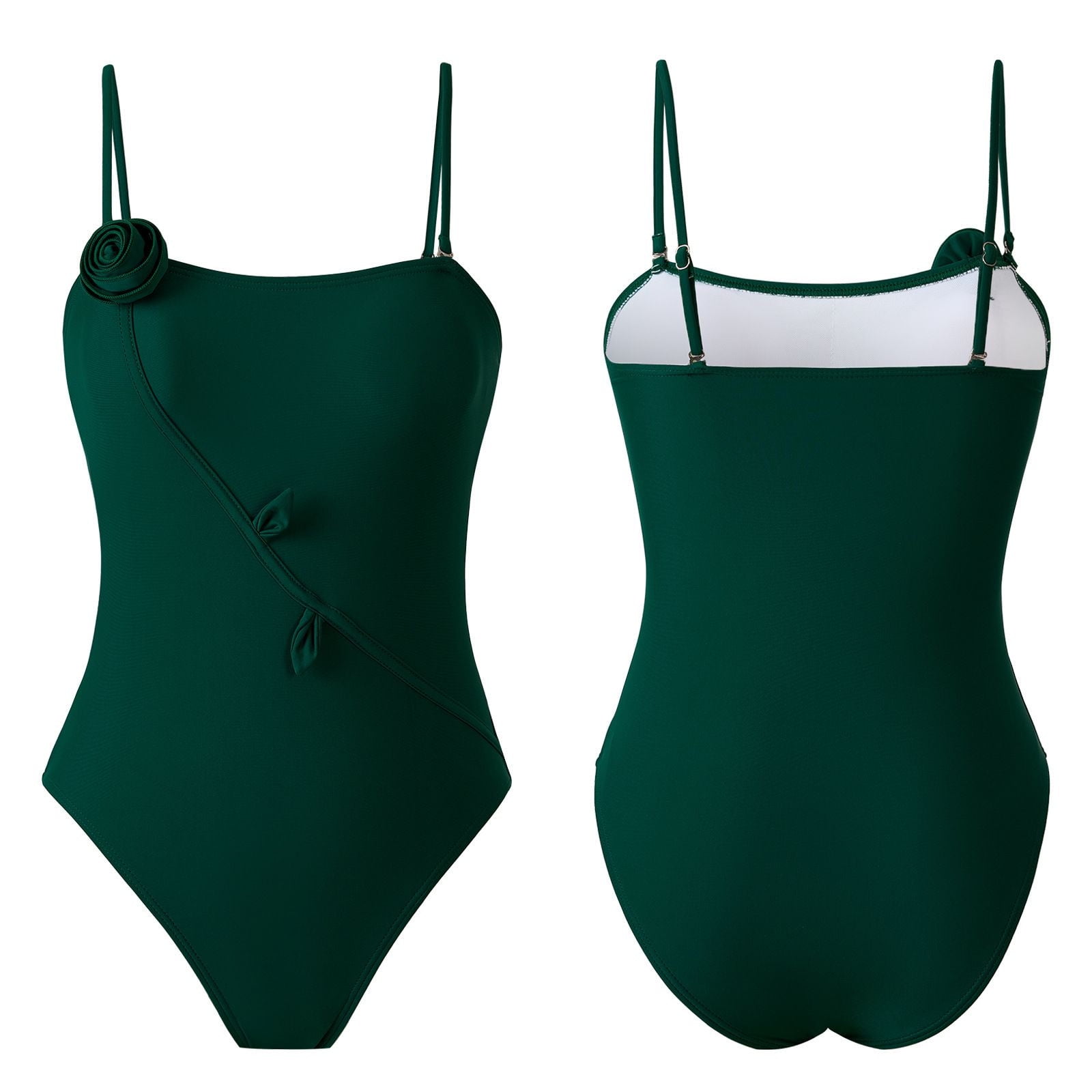 Uaswgudfs Womens One-Piece Swimsuit with Diagonal Seams & Floral ...