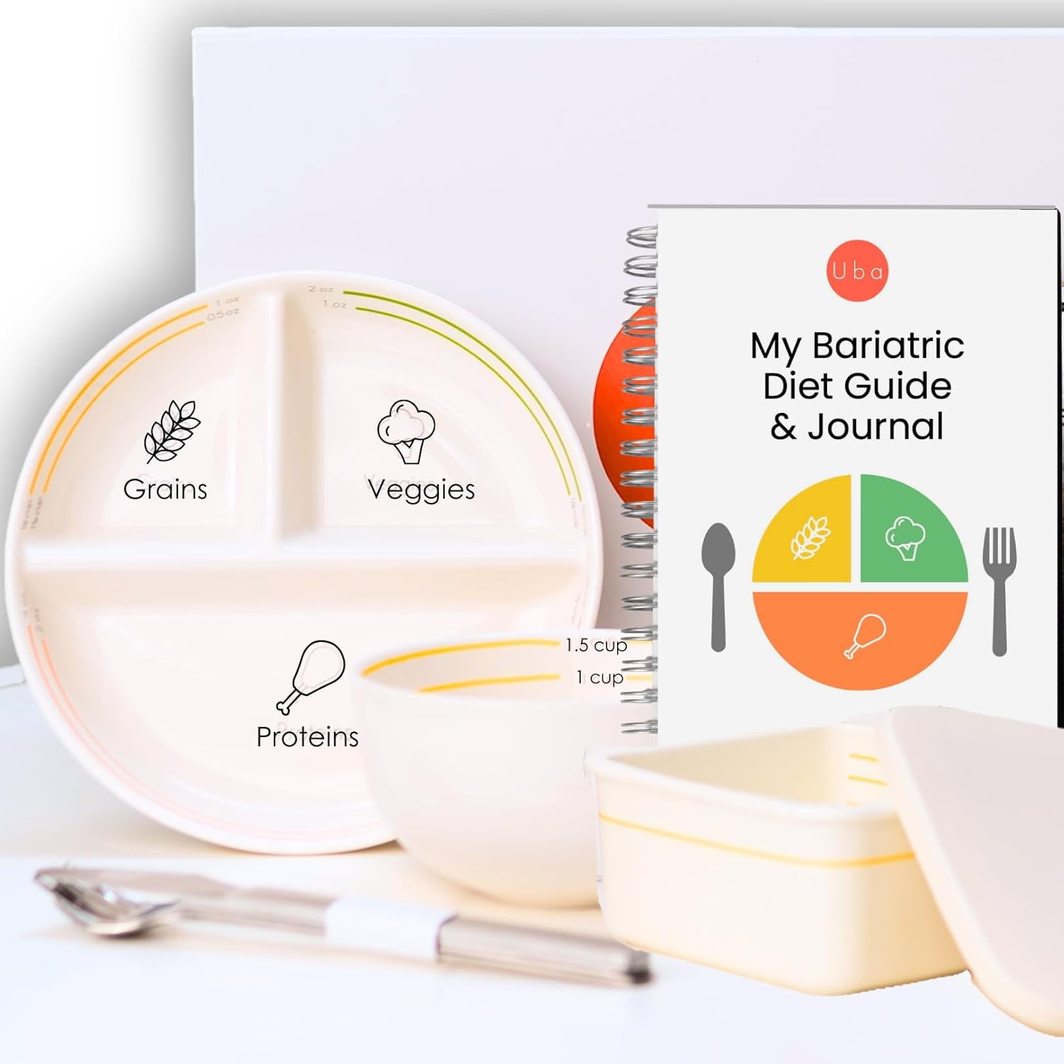 Uba Bariatric Must Haves Kit for Pre & Post Surgery Diet with Essential Portion Control Tools ...