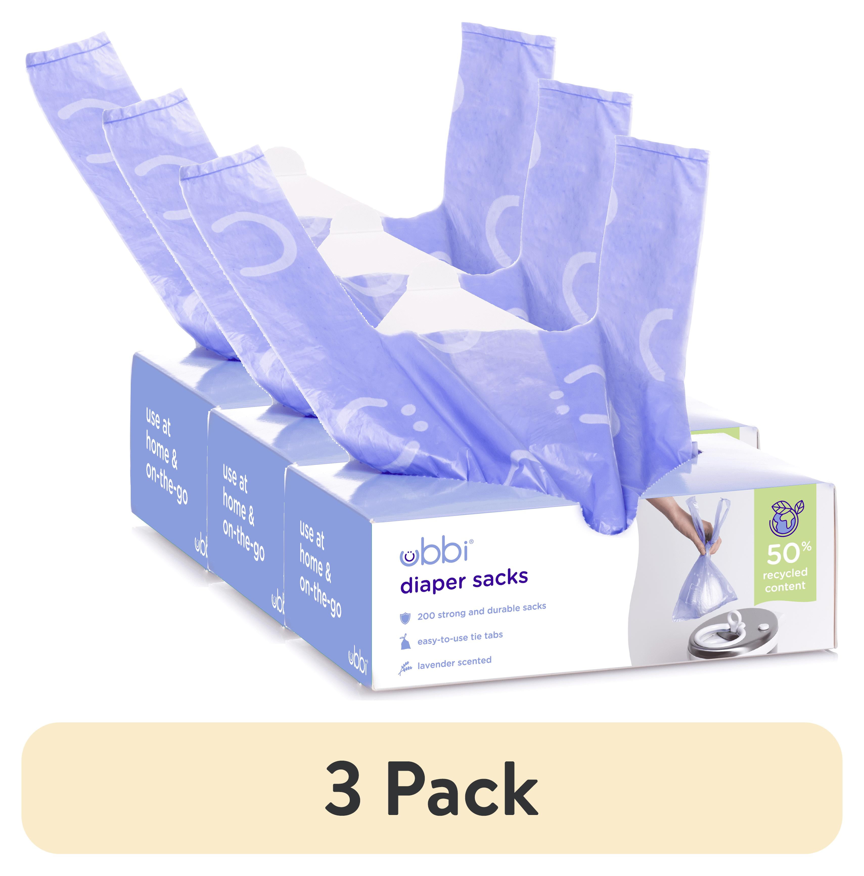 (3 pack) Ubbi Disposable Diaper Sacks, Lavender Scented, Easy-to-Tie ...