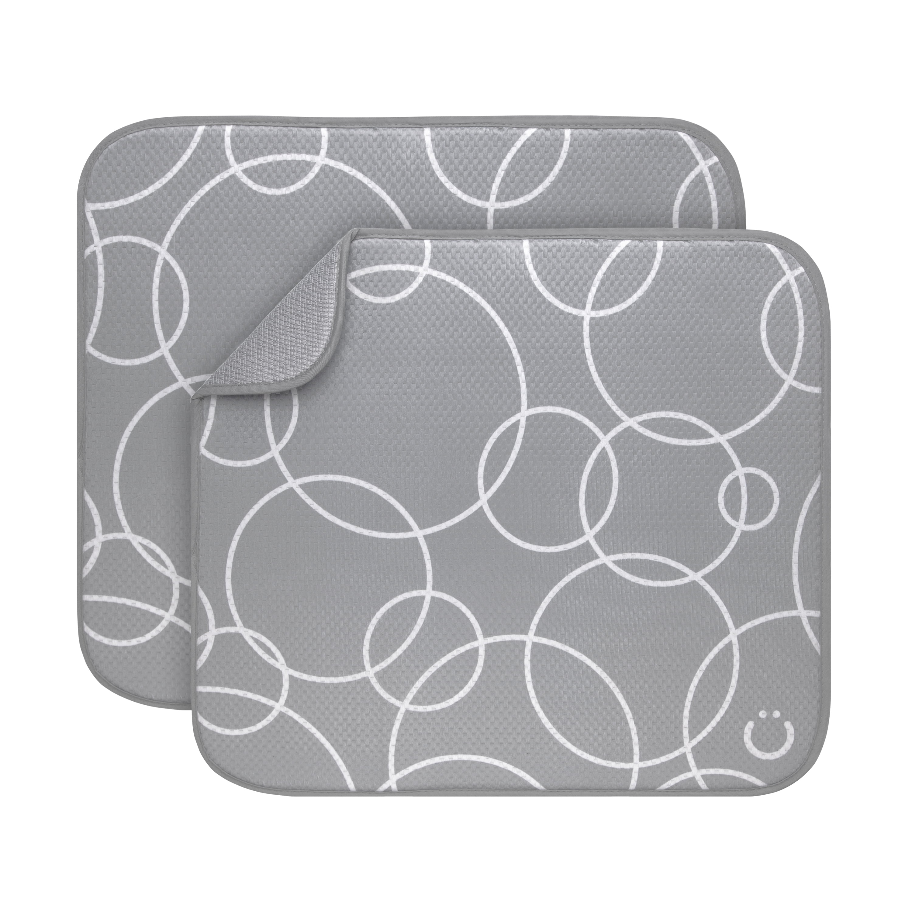 Ubbi Microfiber Kitchen Counter Dish Drying Mats, Gray, Set of 2 ...