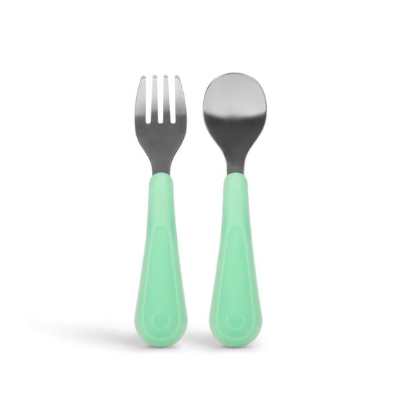 Ubbi Stainless Steel Toddler Utensil Set, Includes 1 Fork & 1 Spoon ...