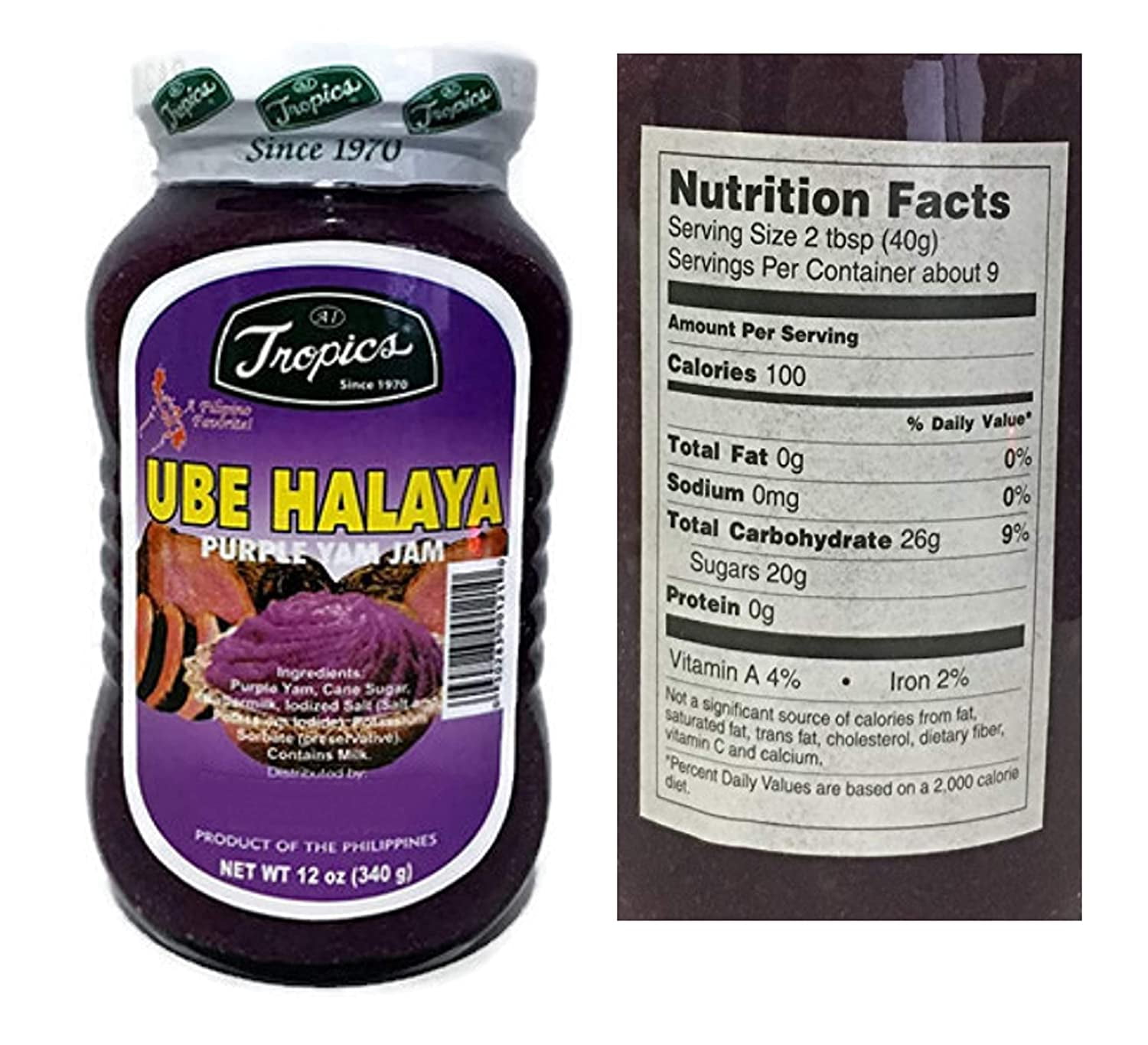 Ube Halaya Purple Yam Jam 12oz x 2 bottles in a pack - Walmart.com