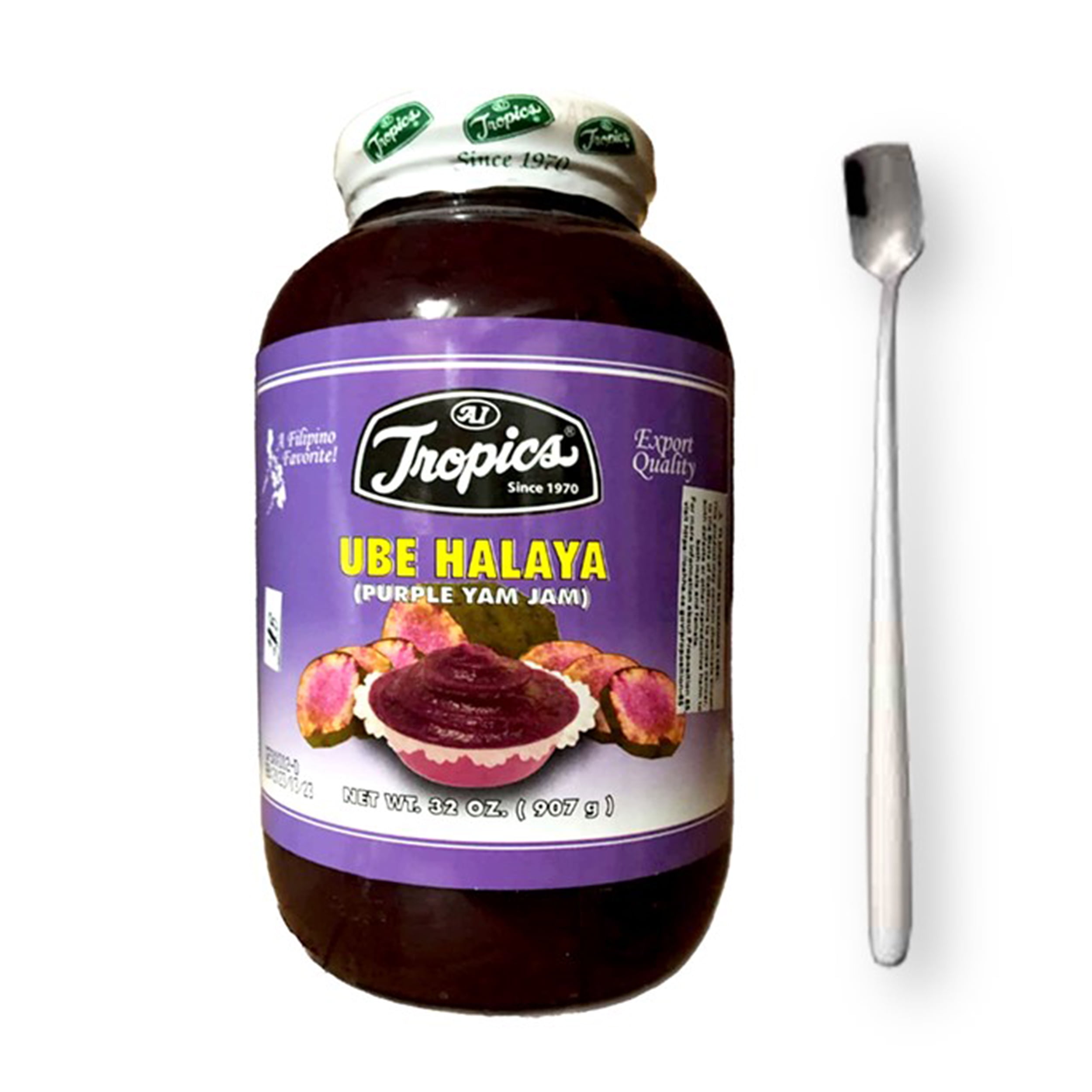 Ube Halaya Purple Yam Jam by Tropics 32 oz. with 1 Bonus Mini Stainless ...
