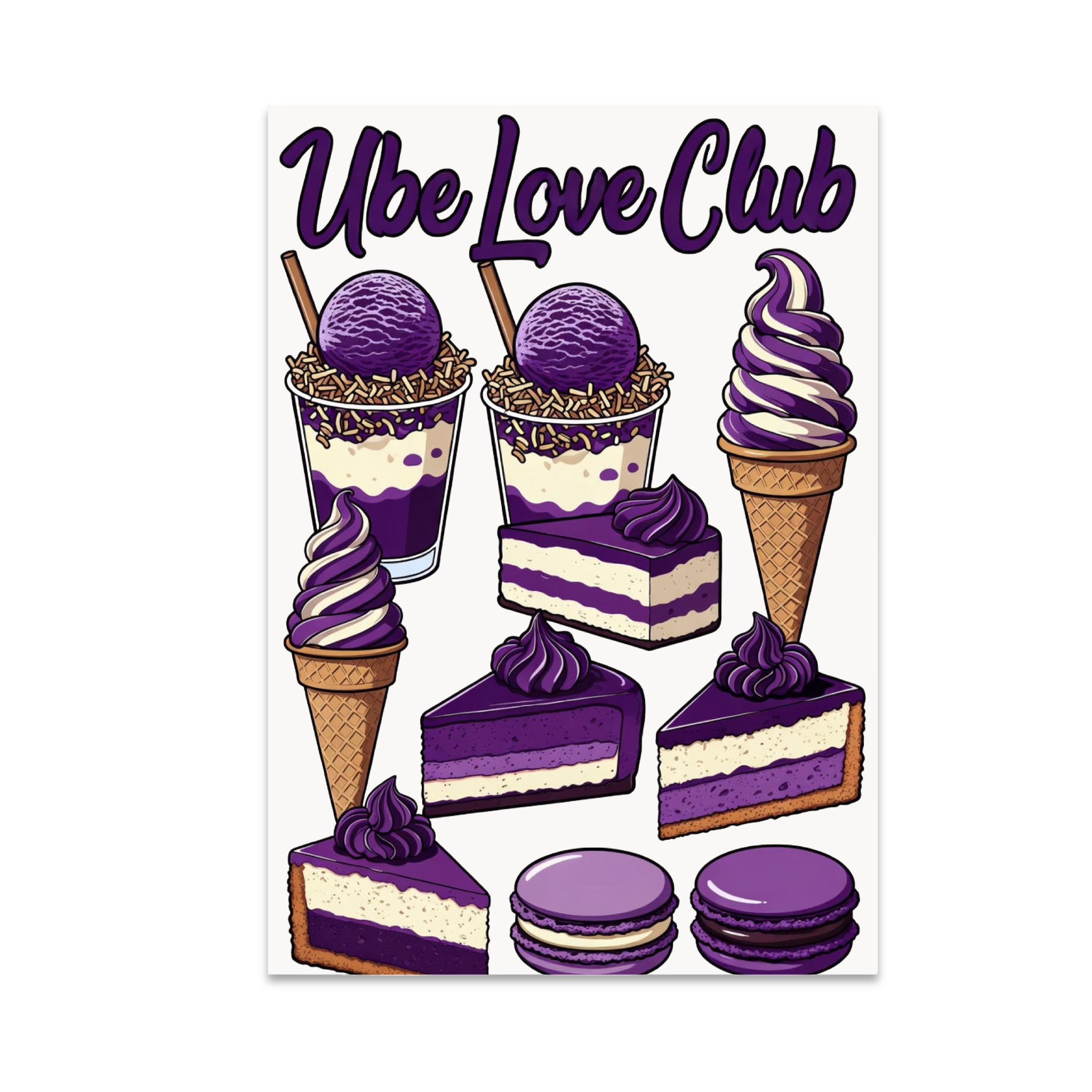 Ube Love Club Filipino Dessert Art - Dessert Enthusiast - 13x19 Poster ...