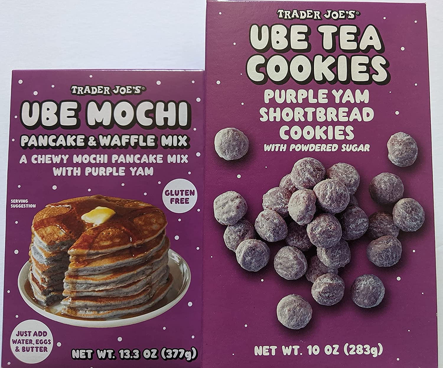 Ube Mochi Pancake & Waffle Mix and Ube Tea Cookies, 2 Piece Set ...