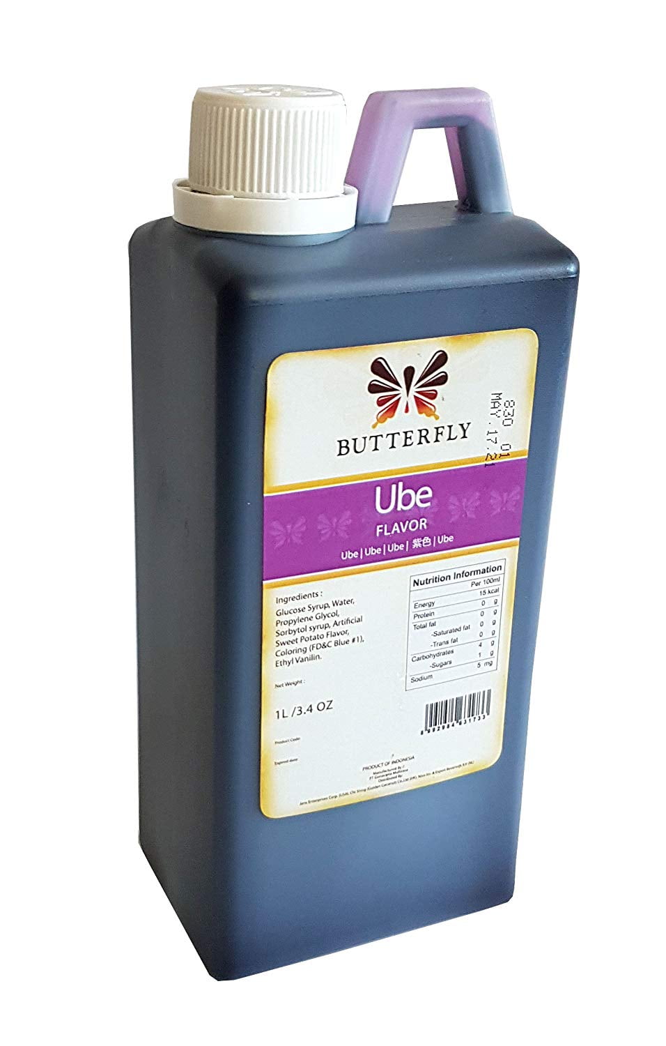 Ube Purple Yam Flavoring Extract Restaurant Size by Butterfly 1 Liter ...