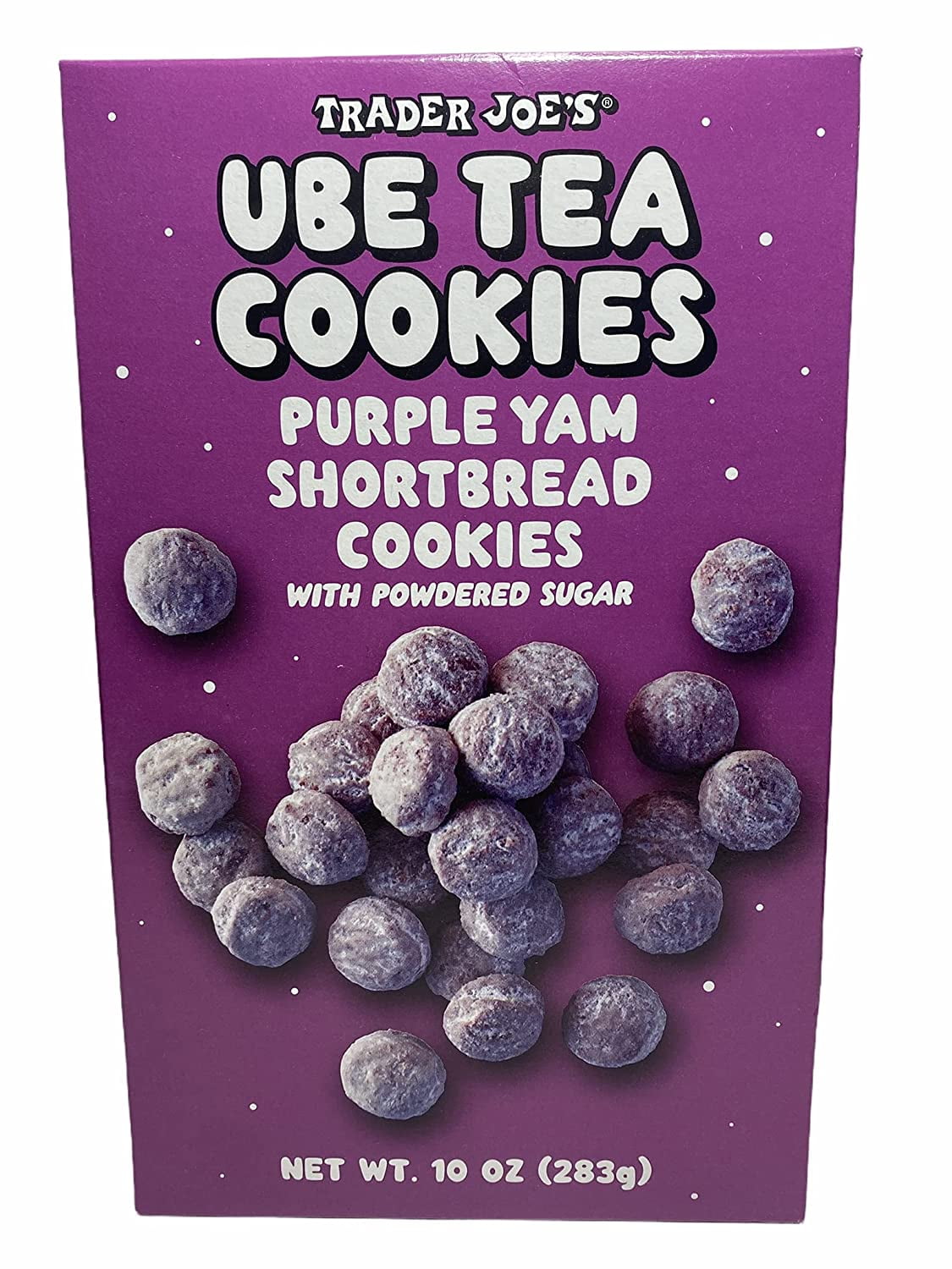 Ube Tea Cookies Purple Yam Shortbread Cookies with Powdered Sugar, 10 ...