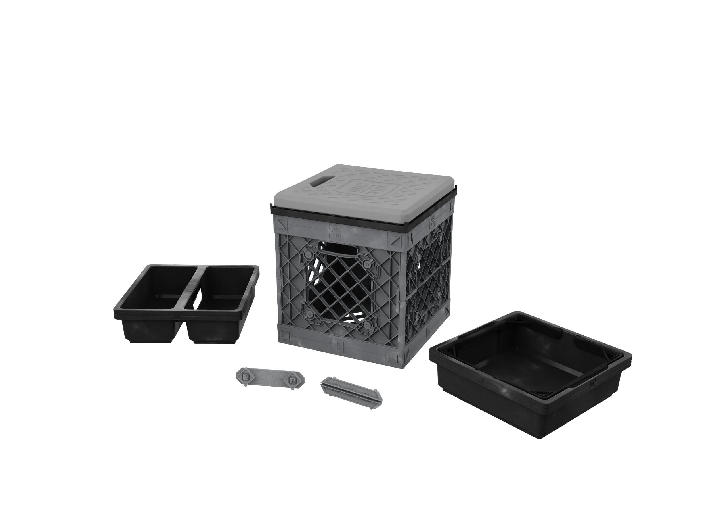 UbeCube CrateGardner - Crate with Seat Topper, Cushion, and Two Drop in ...
