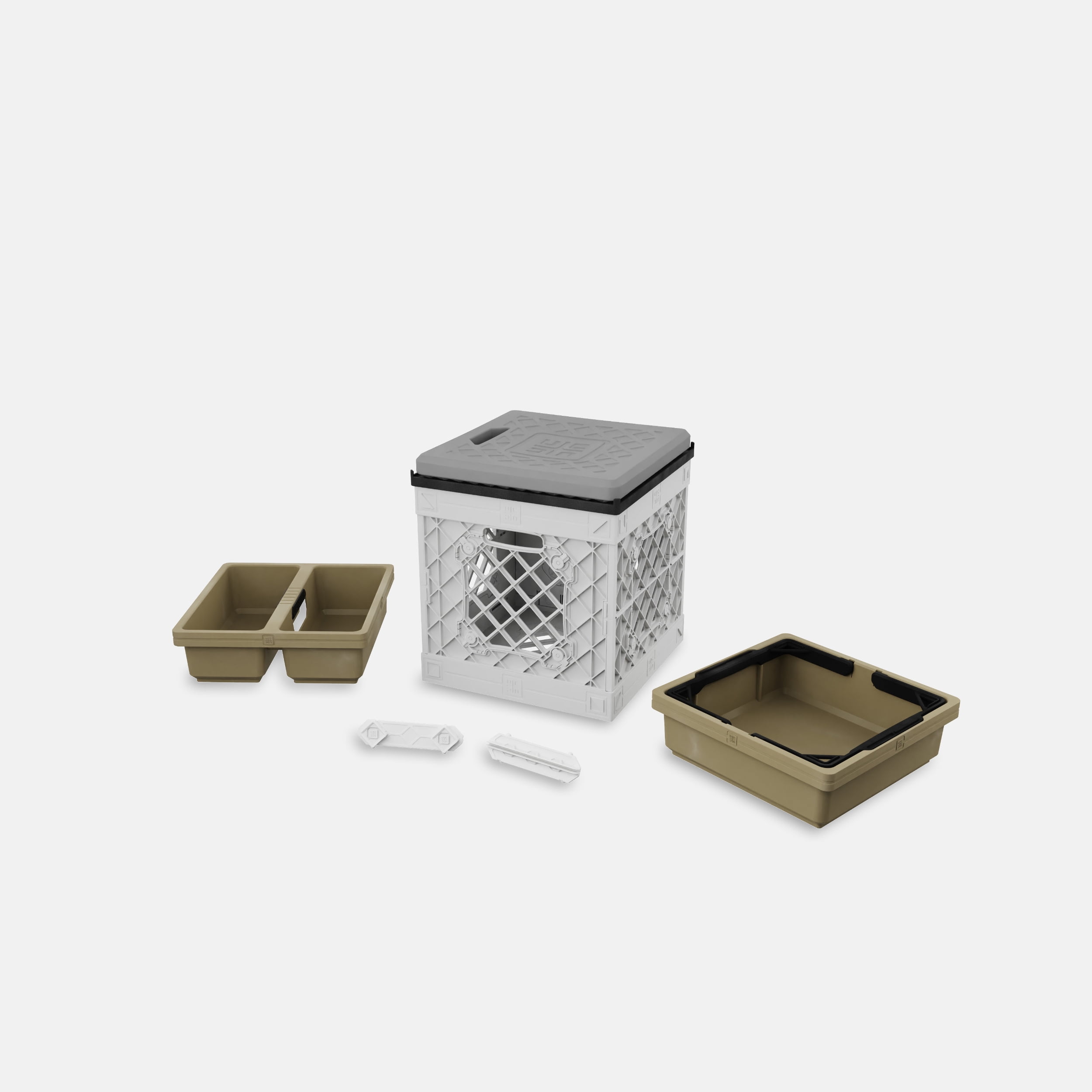 UbeCube CrateGardner - Crate with seat Topper, Cushion, and Two Drop in ...