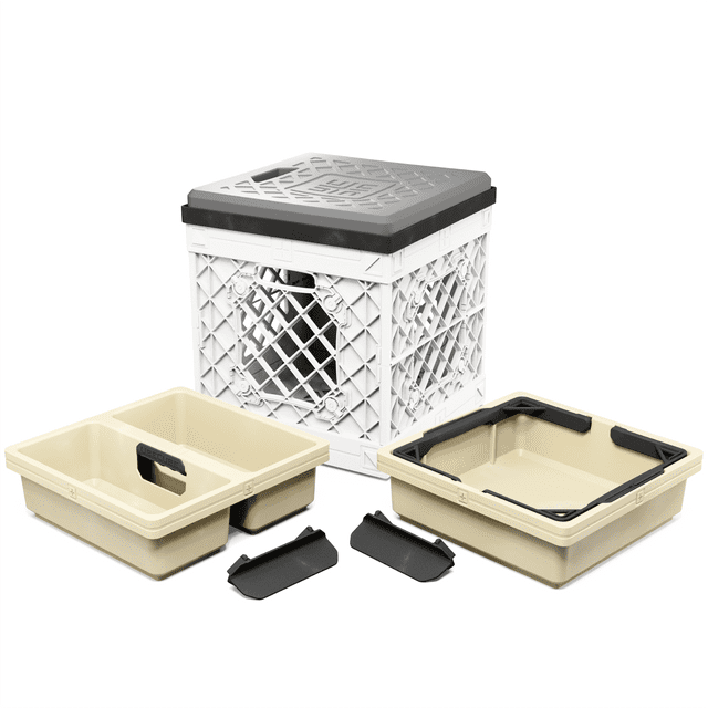 UbeCube CrateGardner - Crate with seat Topper, Cushion, and Two Drop in ...