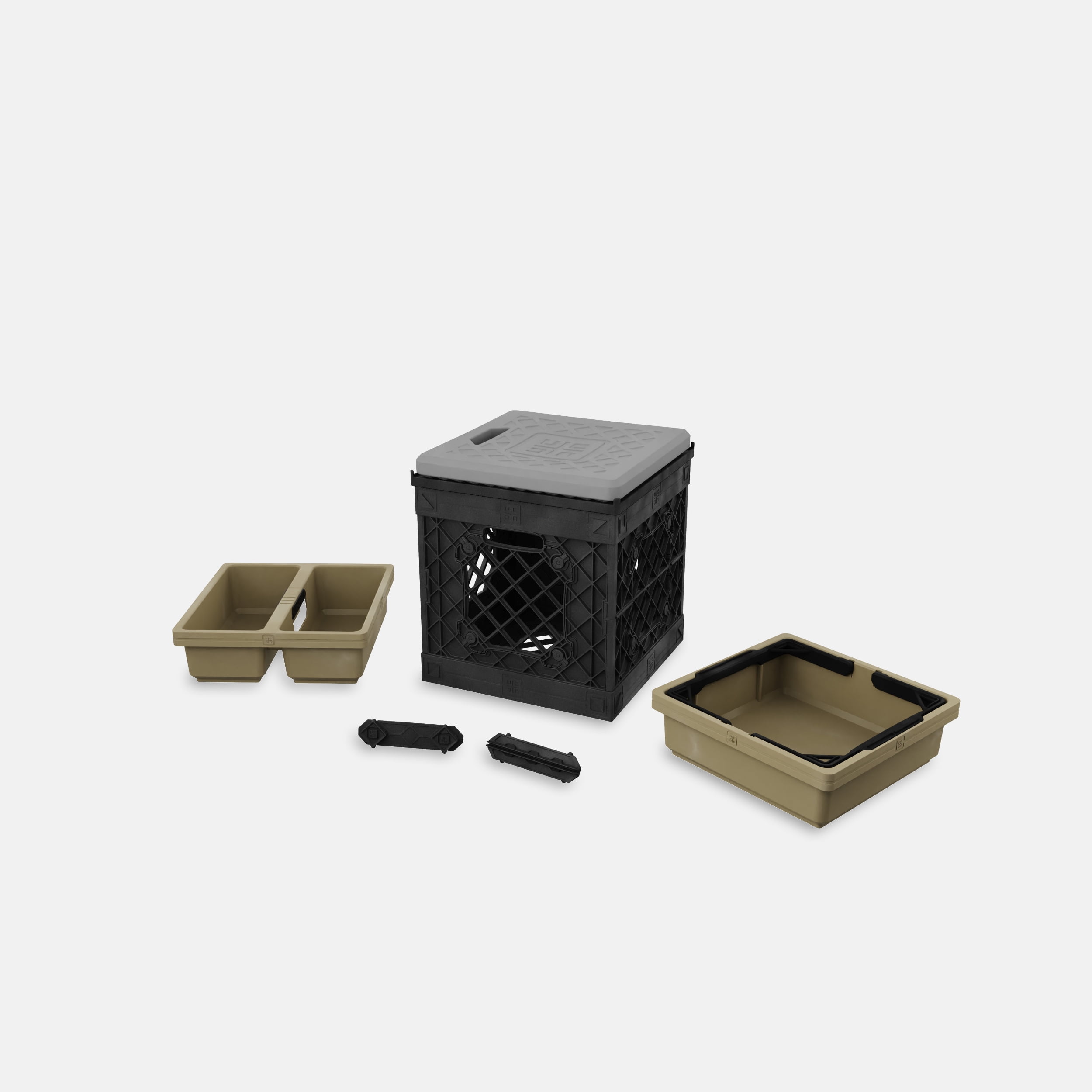 UbeCube CrateGardner - Crate with seat Topper, Cushion, and Two Drop in ...