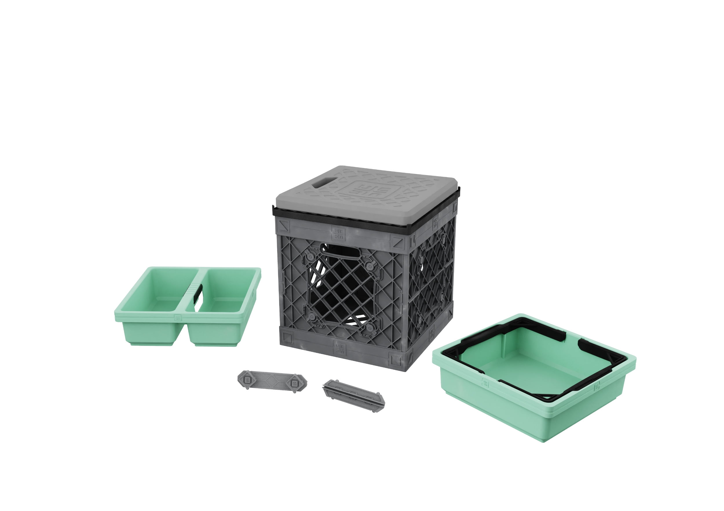 UbeCube CrateGardner - Crate with seat Topper, Cushion, and Two Drop in ...