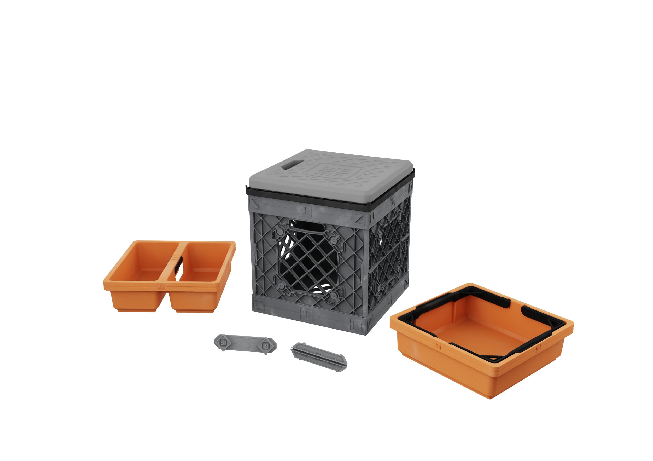 UbeCube CrateGardner - Crate with Seat Topper, Cushion, and Two Drop in ...
