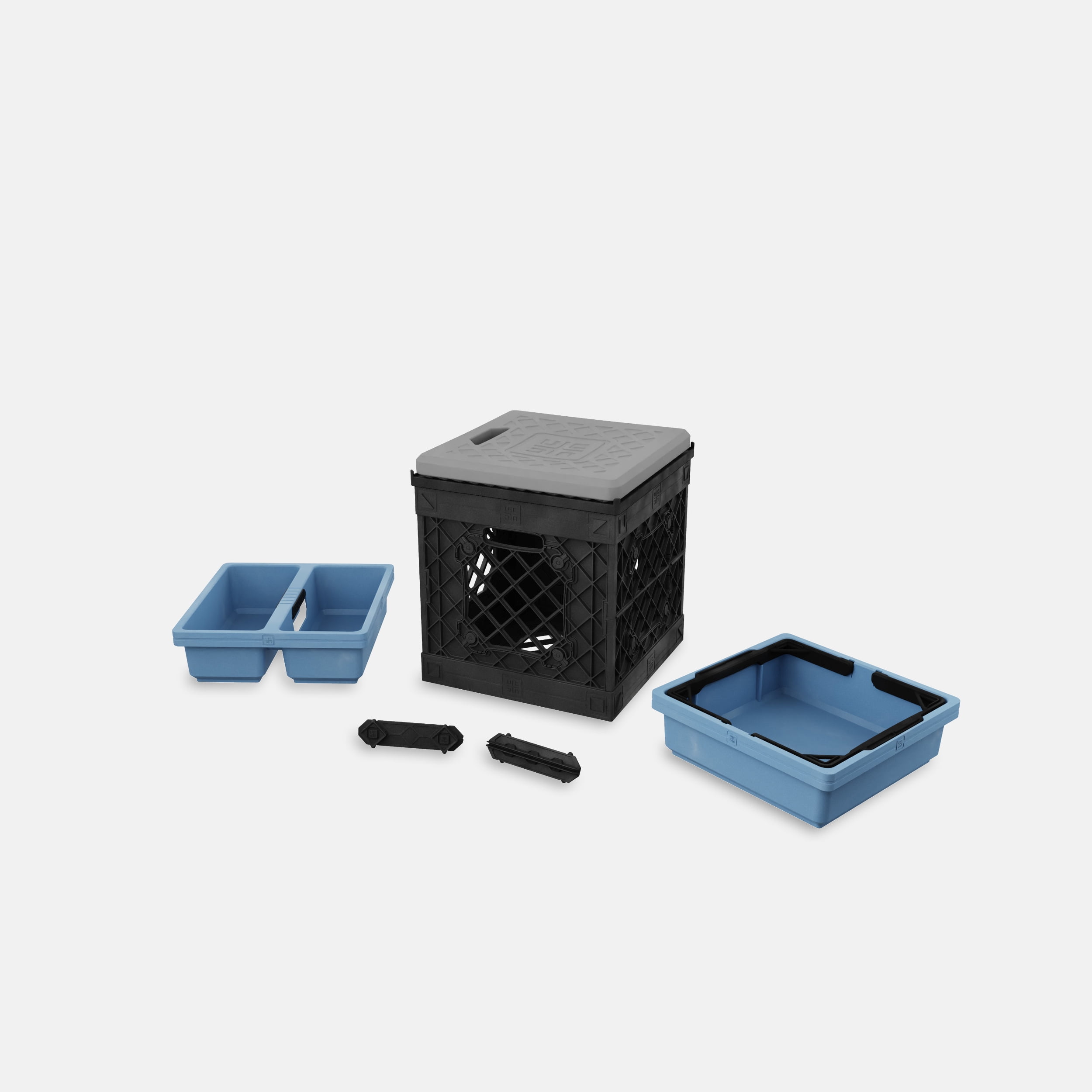 UbeCube CrateGardner - Crate with seat Topper, Cushion, and Two Drop in ...