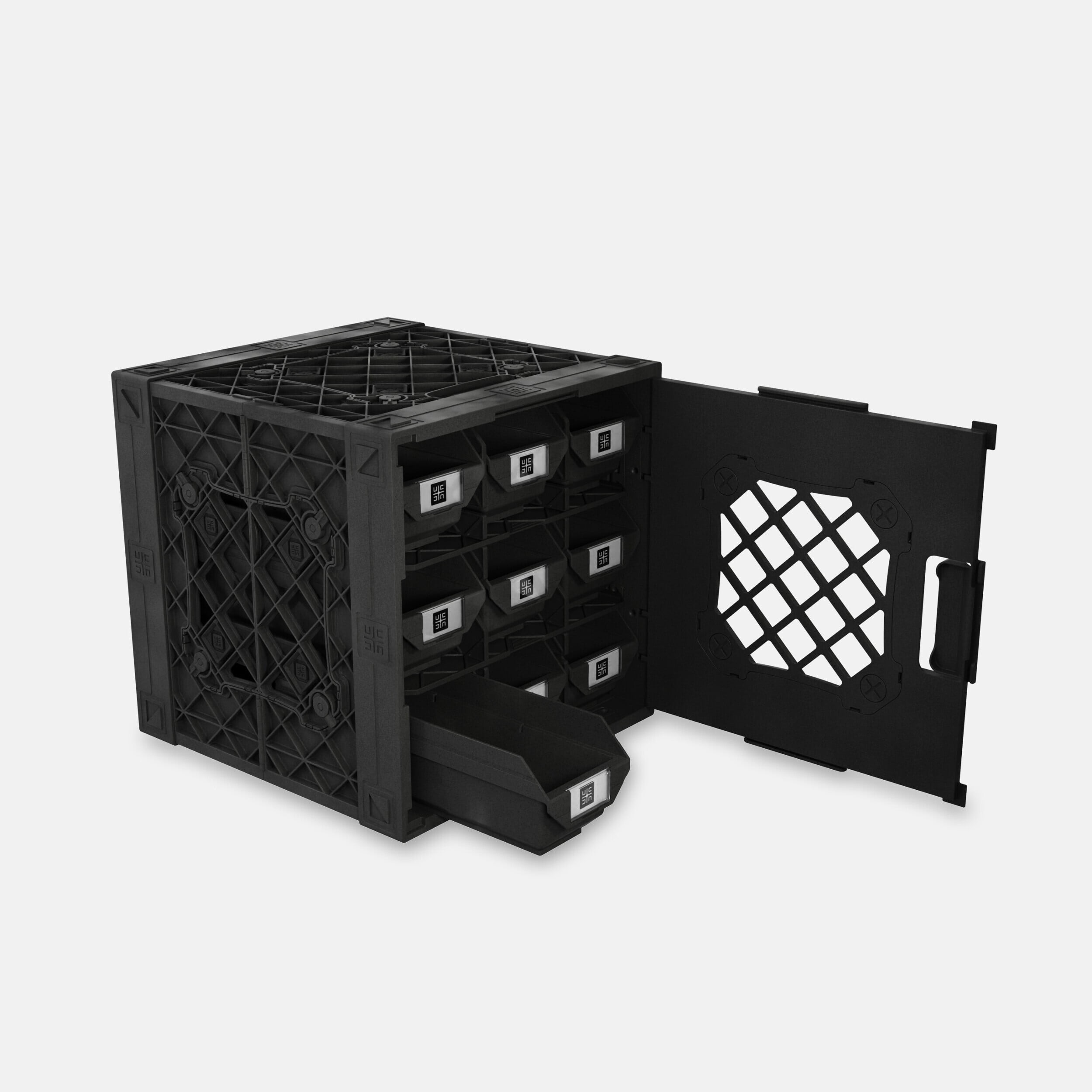 UbeCube Grabinet™ 3x3 Stackable Storage Containers with Nine ...