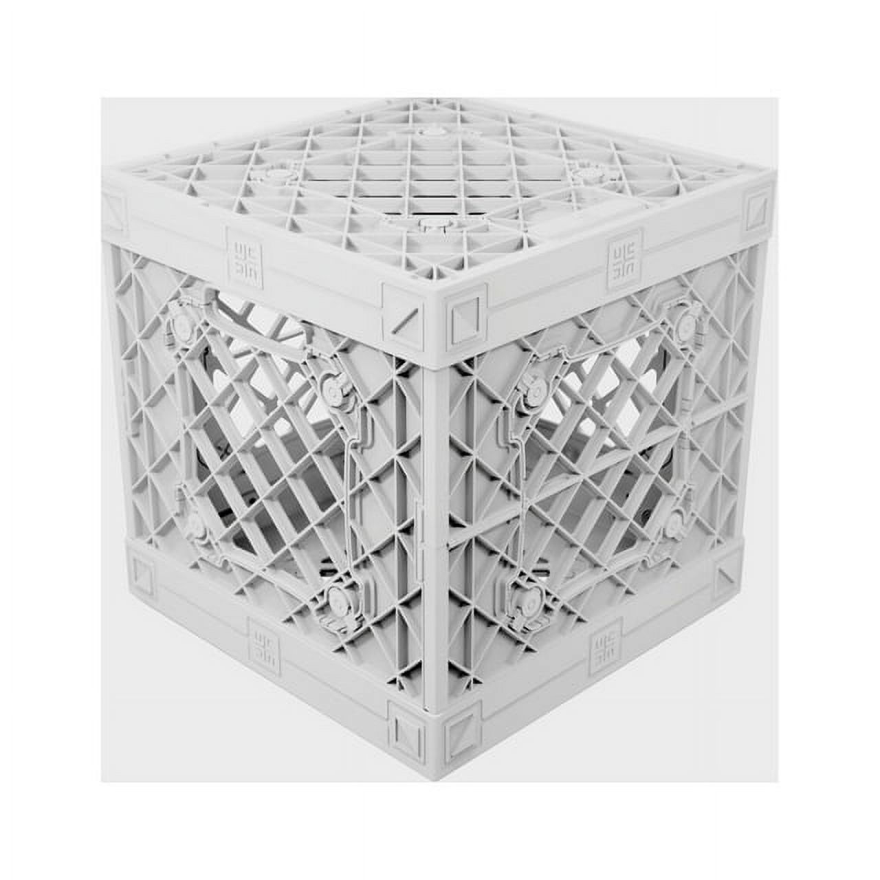 4-Pack 42 L Plastic Folding Storage Crate, Collapsible Storage Basket ...