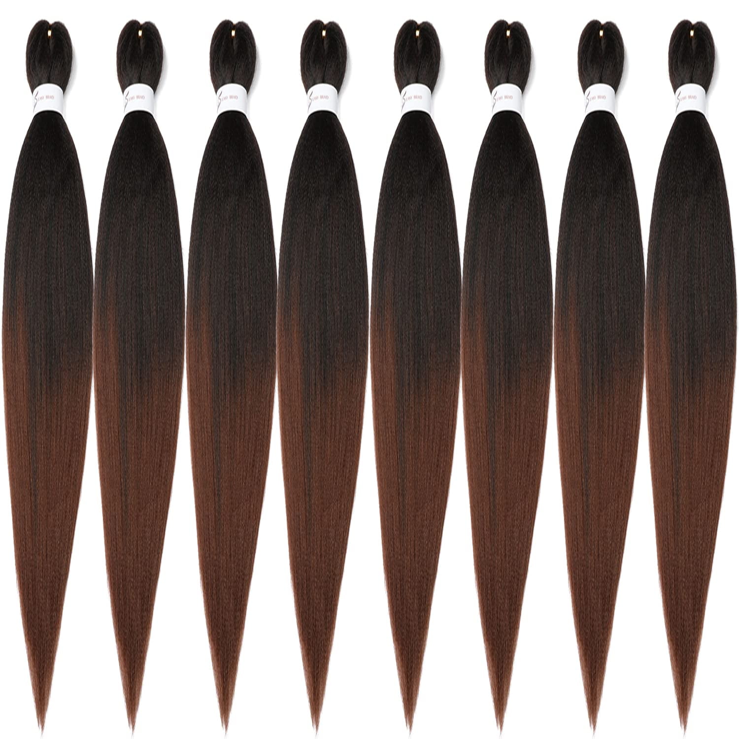 Ubeleco 8 Packs Pre-stretched Braiding Hair,48 Inch Ombre Braiding Hair ...