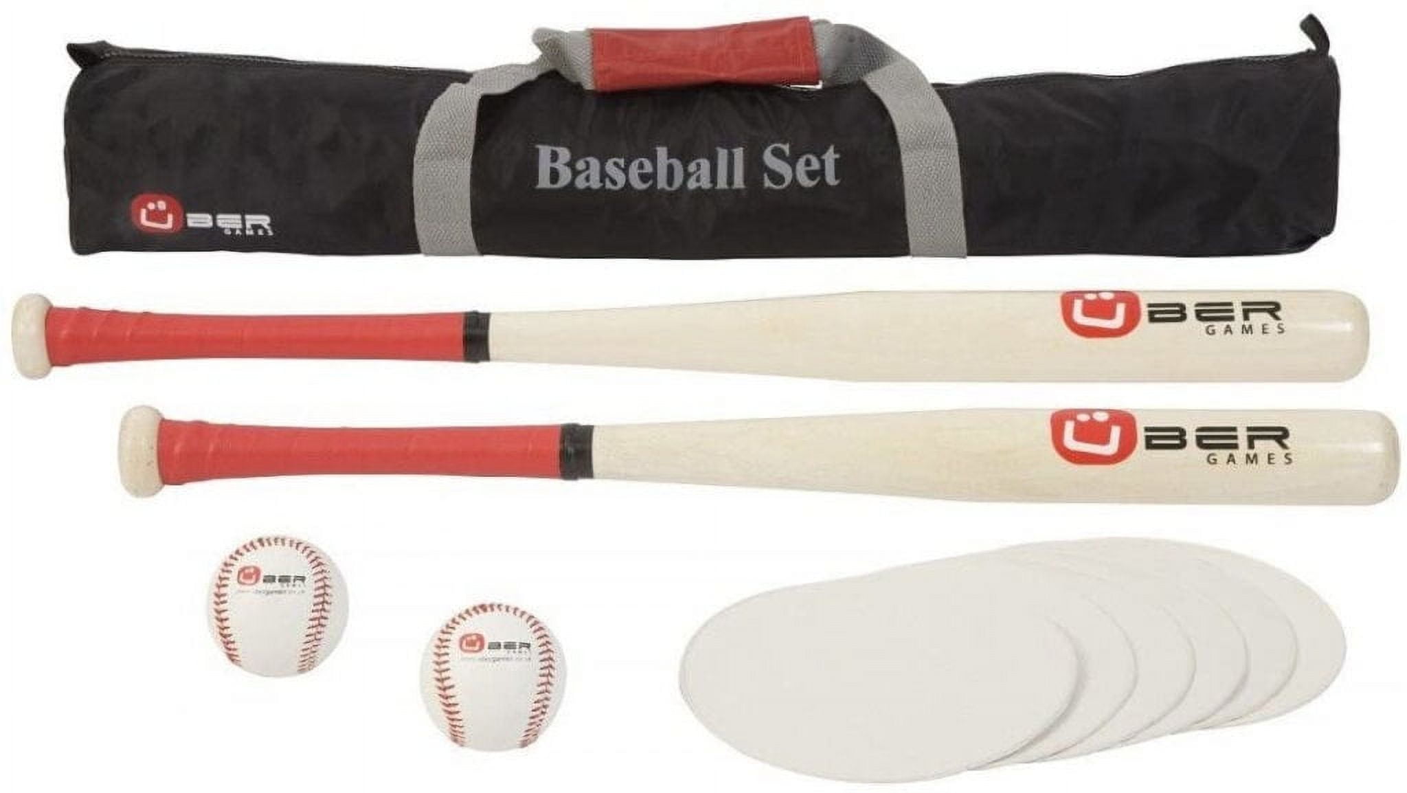 Uber Games Baseball Set - 2 Bats, 2 Balls and 6 Bases - Walmart.com