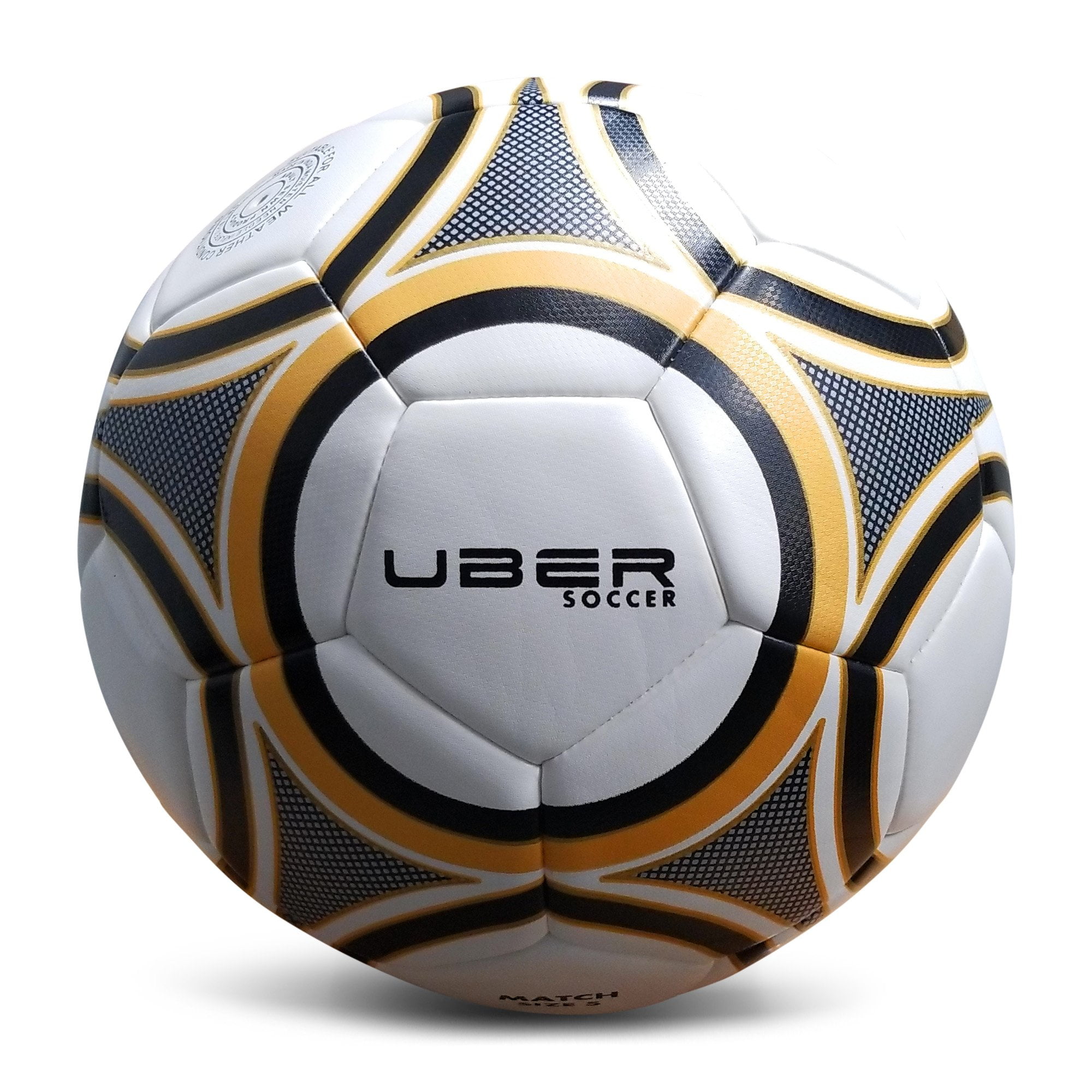 Uber Soccer Thermofusion Match Soccer Ball (3, Gold/Black) - Walmart.com