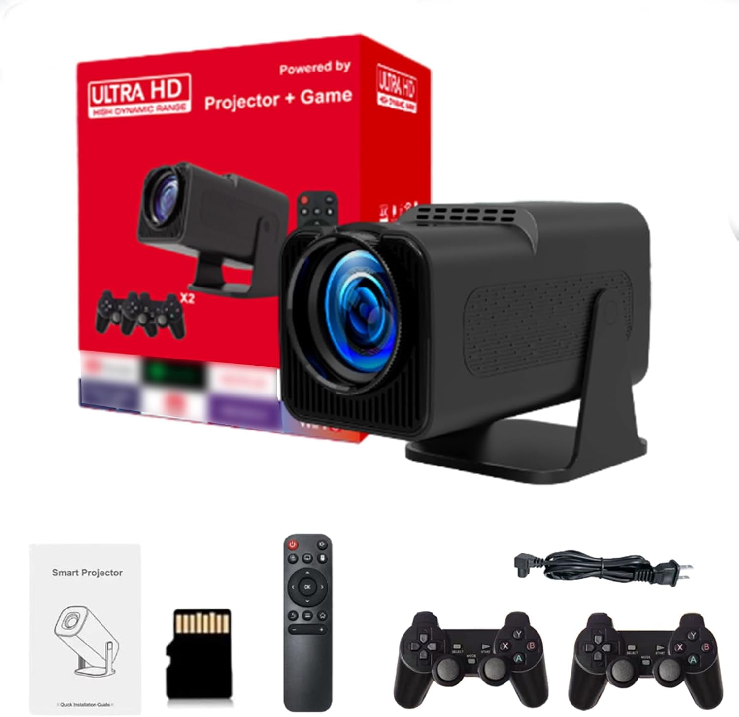 Uberwith 4k Smart Movie Projector, M300 Max Game Projector, Game ...