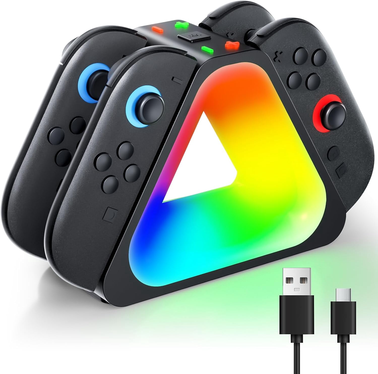 Uberwith Charging Dock for NS Switch 2 2025 Joy Con with 7 RGB Light ...