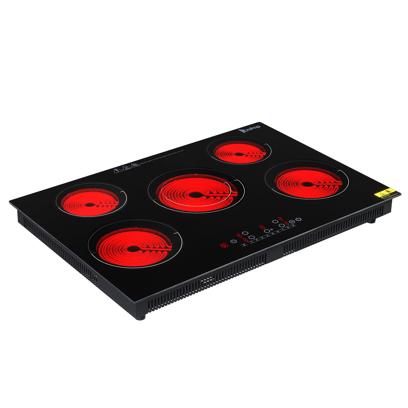 UbesGoo 30" Countertop Cooking Top, Black Electric 5 Burner Cooktop ...