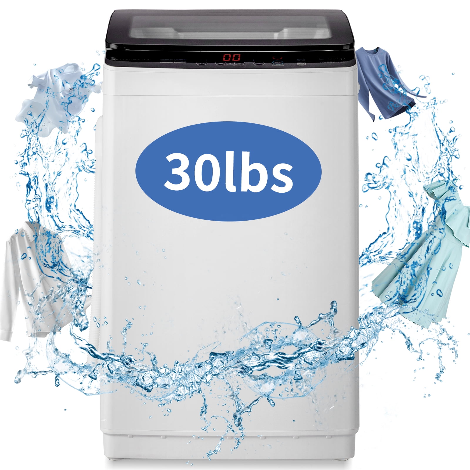 UbesGoo 30LBS Portable Washing Machine, Full-Automatic Electric Laundry ...