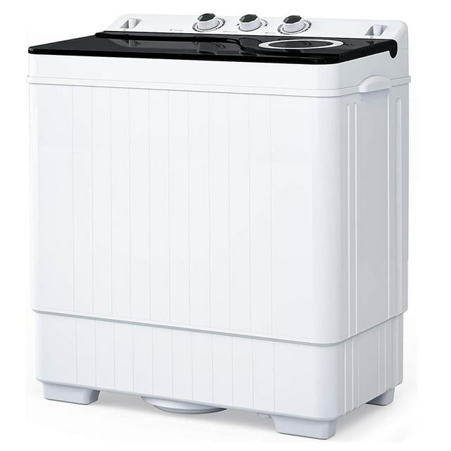 UbesGoo Semi-Automatic 26lbs Portable Twin Tub Compact Washer, Ideal ...