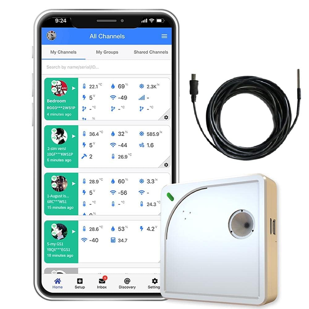 UbiBot Industrial Wireless Remote Temperature Humidity Ambient light Sensor 2.4GHZ Wifi 24/7 ...