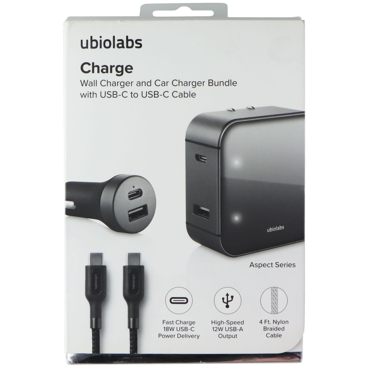 Ubiolabs Wall + Car Charger Bundle W/ Usb-C To Usb-C Cable - Walmart.com