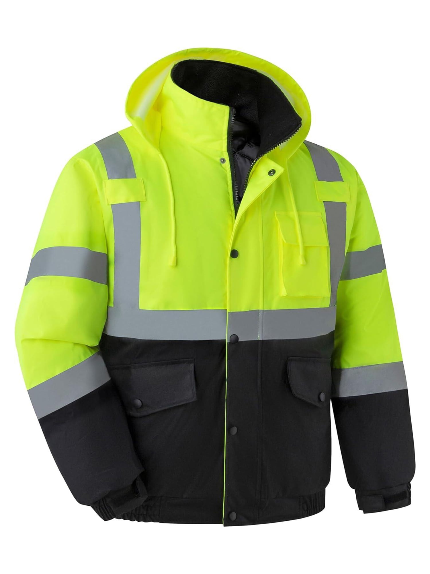 Ubon Men's Reflective Rain Jacket Safety Jacket High Visibility Winter ...