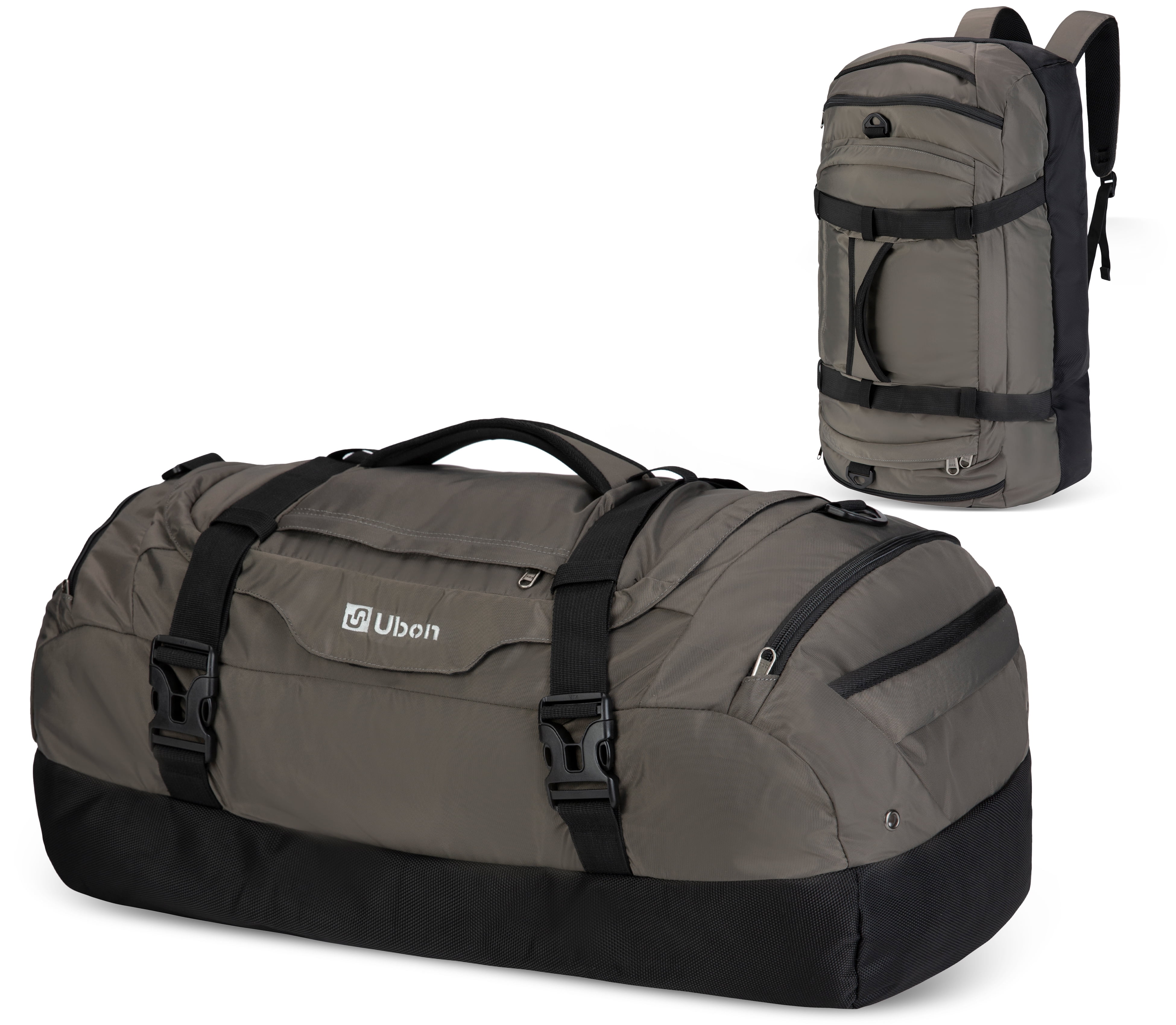 Ubon 25.59" Duffle Bag for Travel Gym Bag Carry On Backpack Tote Bag 55L Gray - Walmart.com