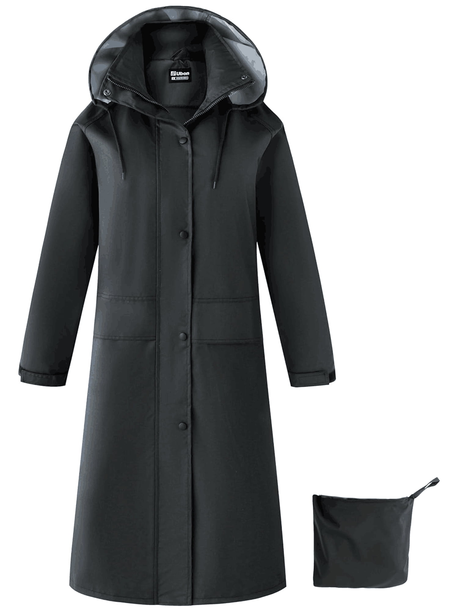 Ubon Women's Rain Coat Waterproof with Hood Long Raincoat Lightweight ...