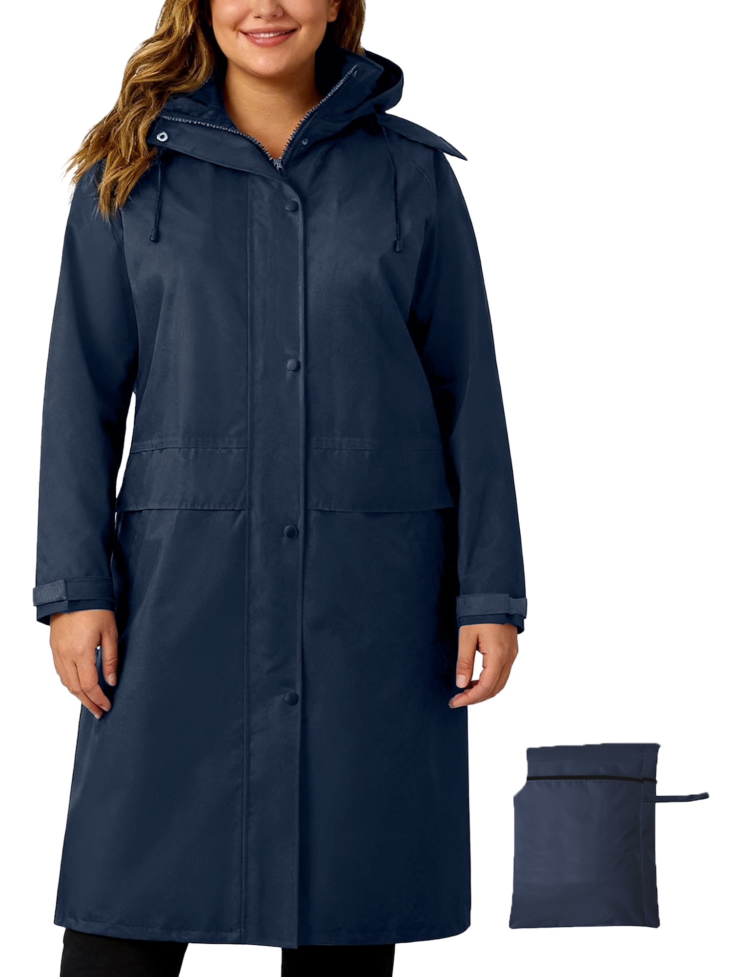Ubon Women's Rain Jacket Waterproof Raincoat Long Packable Windproof ...
