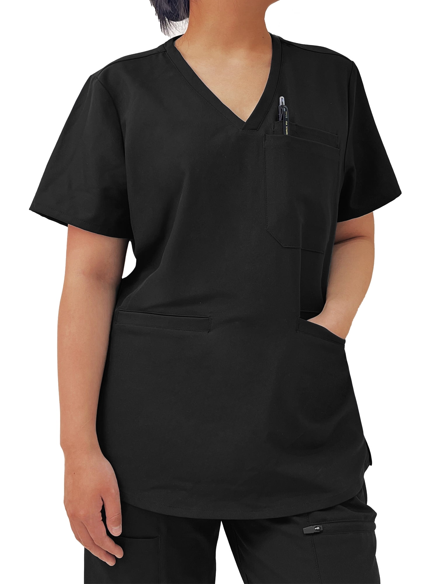 Ubon Women's Scrub Top Short Sleeve Medical Uniform Anti-Wrinkle V-Neck ...