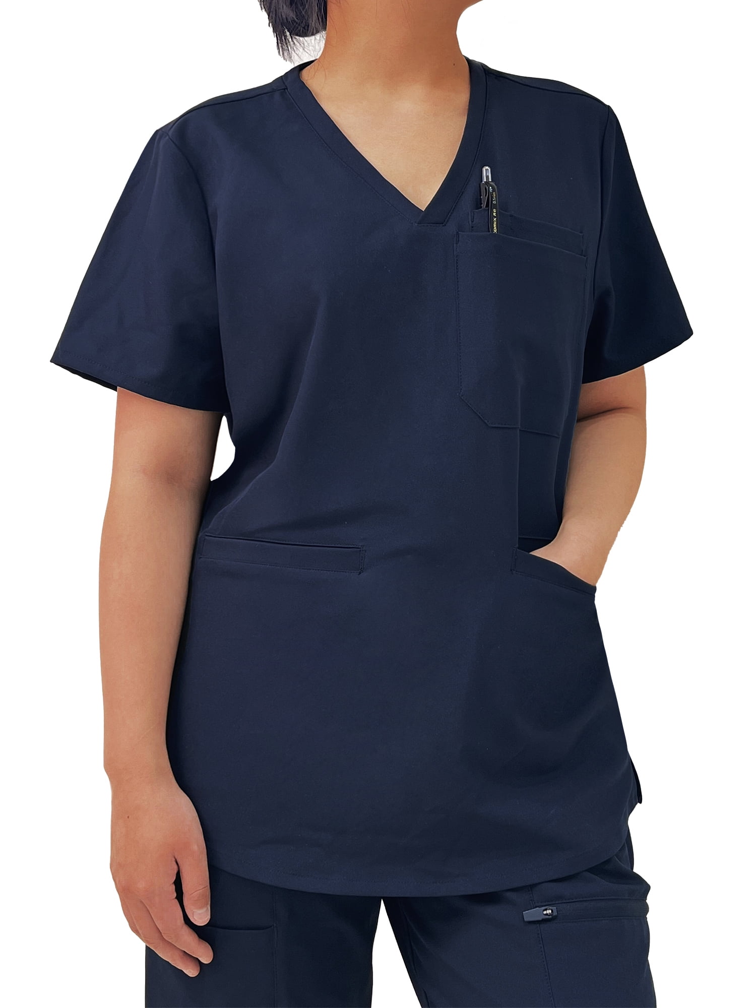 Ubon Women's Scrub Top V-Neck Scrub Shirts Short Sleeve Nursing Uniform ...