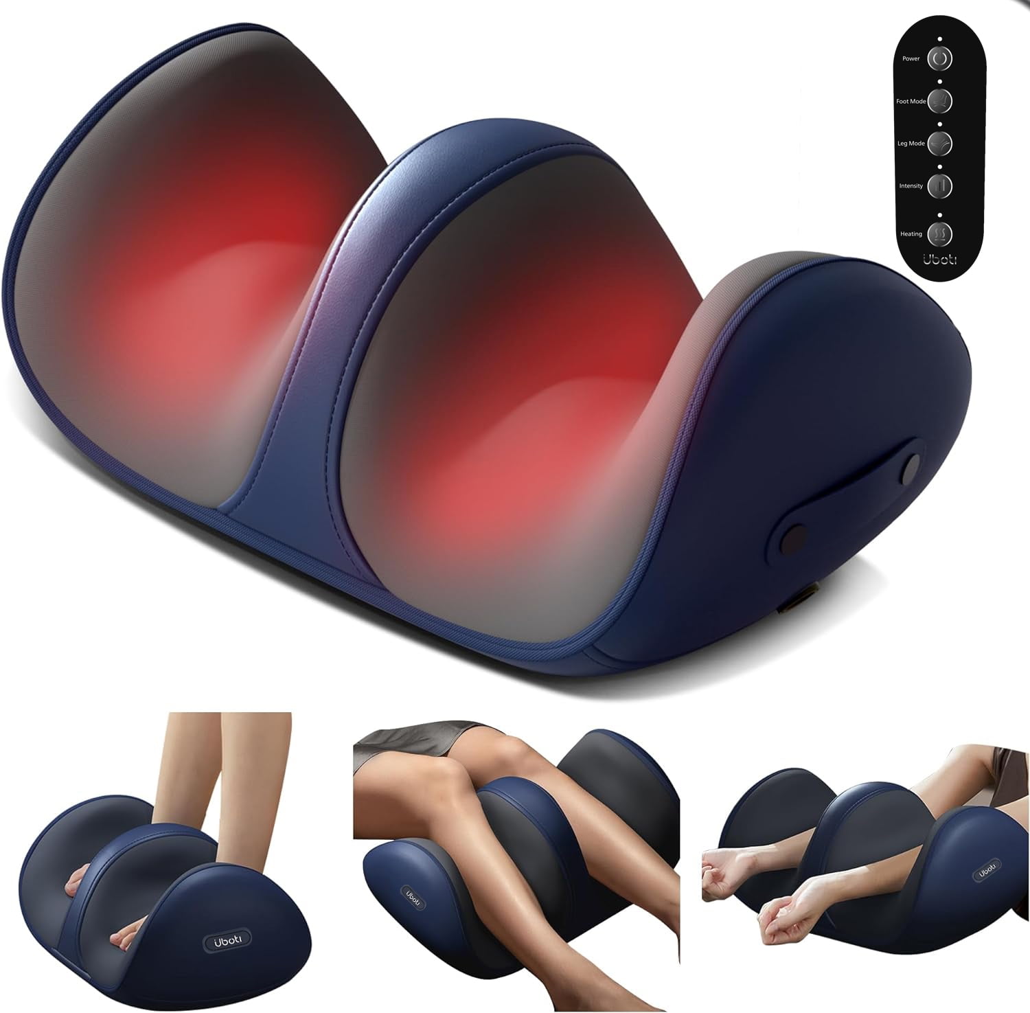 Uboti Electric Foot Calf Massager with Heat, Deep Kneading, for ...