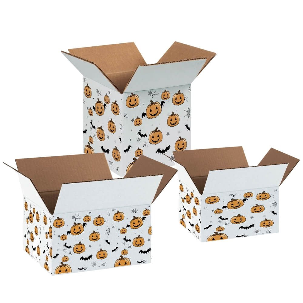 Ucanpack Halloween Packing Boxes 9x7x4 inch - 100 Pack Pumpkins Printed ...