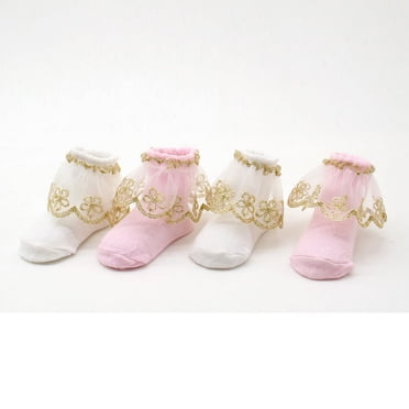 Uccdo Baby Girl Lovely Lace Ruffle Frilly Cotton Ankle Socks Newborn ...