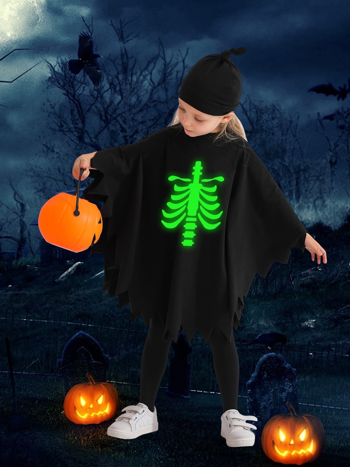 Uccdo 1-6Y Toddler Girls Boys Halloween Black Ghost Costumes Kids Party ...