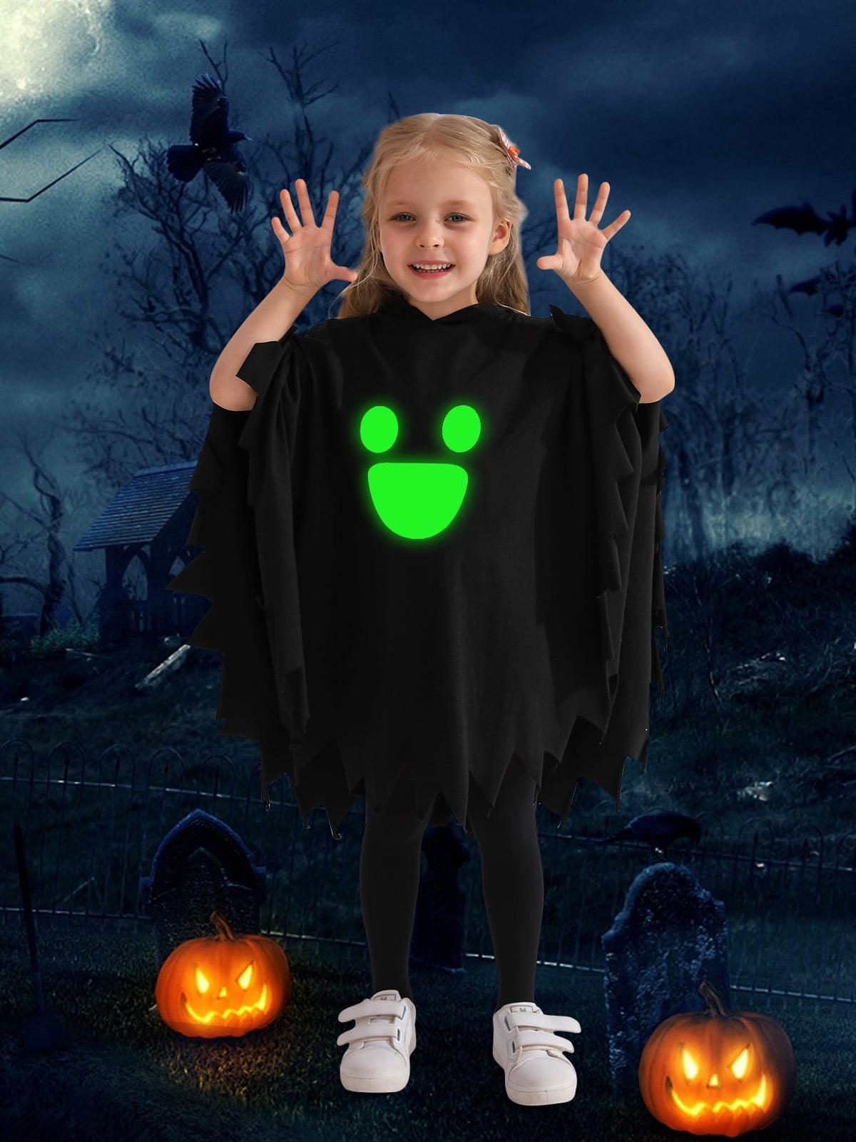 Uccdo 1-6Y Toddler Girls Boys Halloween Black Ghost Costumes Kids Party ...