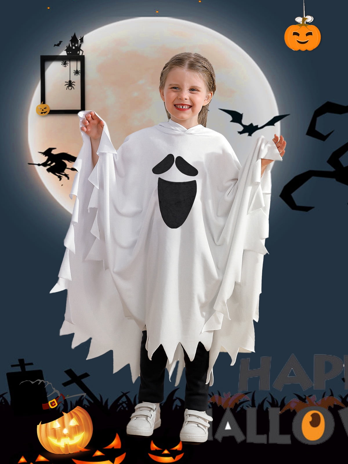 Uccdo 1-6Y Toddler Girls Boys Halloween White Ghost Costumes Kids Party ...