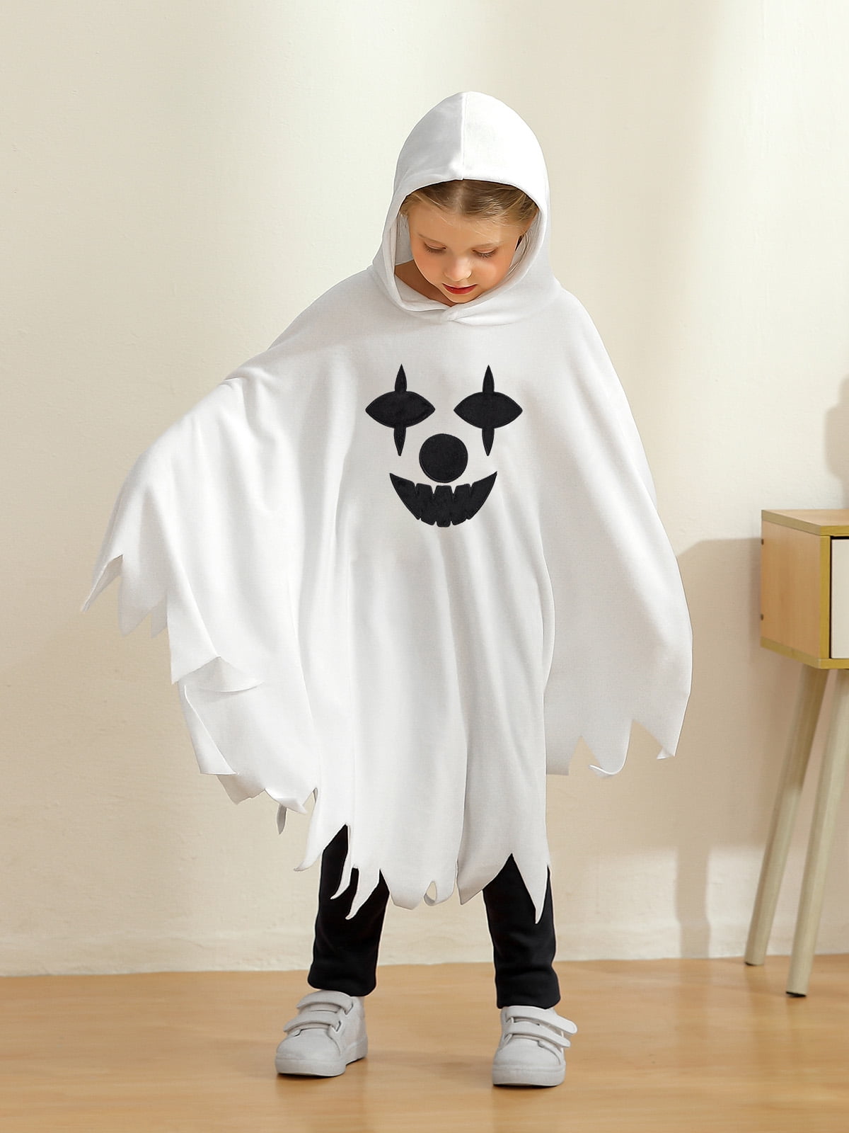 Uccdo 1-6Y Toddler Girls Boys Halloween White Ghost Costumes Kids Party Ghostly Costume Hooded ...