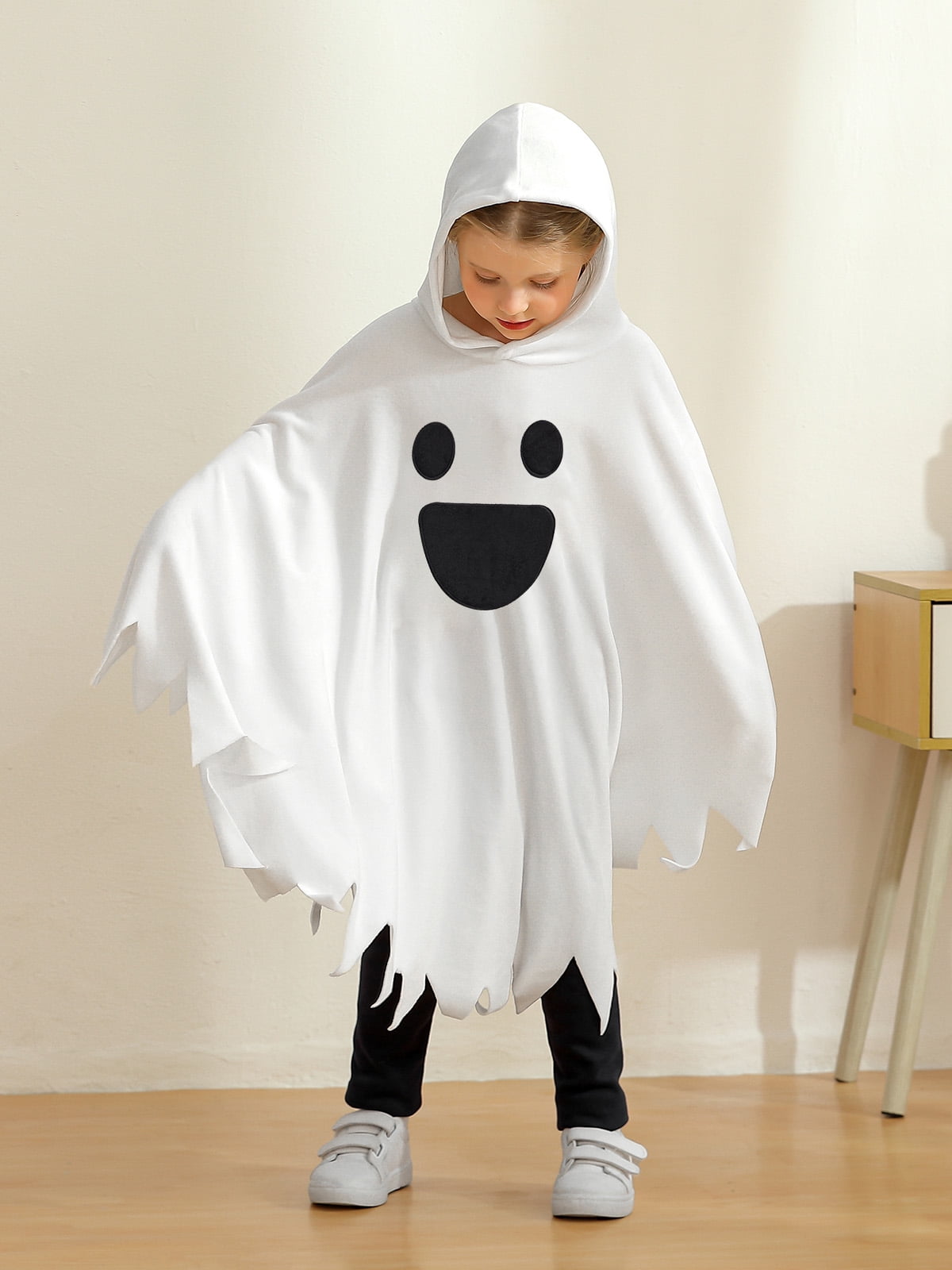 Uccdo 1-6Y Toddler Girls Boys Halloween White Ghost Costumes Kids Party Ghostly Costume Hooded ...