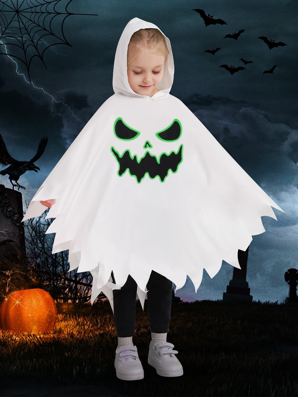 Uccdo 1-8Y Toddler Girls Boys Halloween White Ghost Costumes Kids Party ...