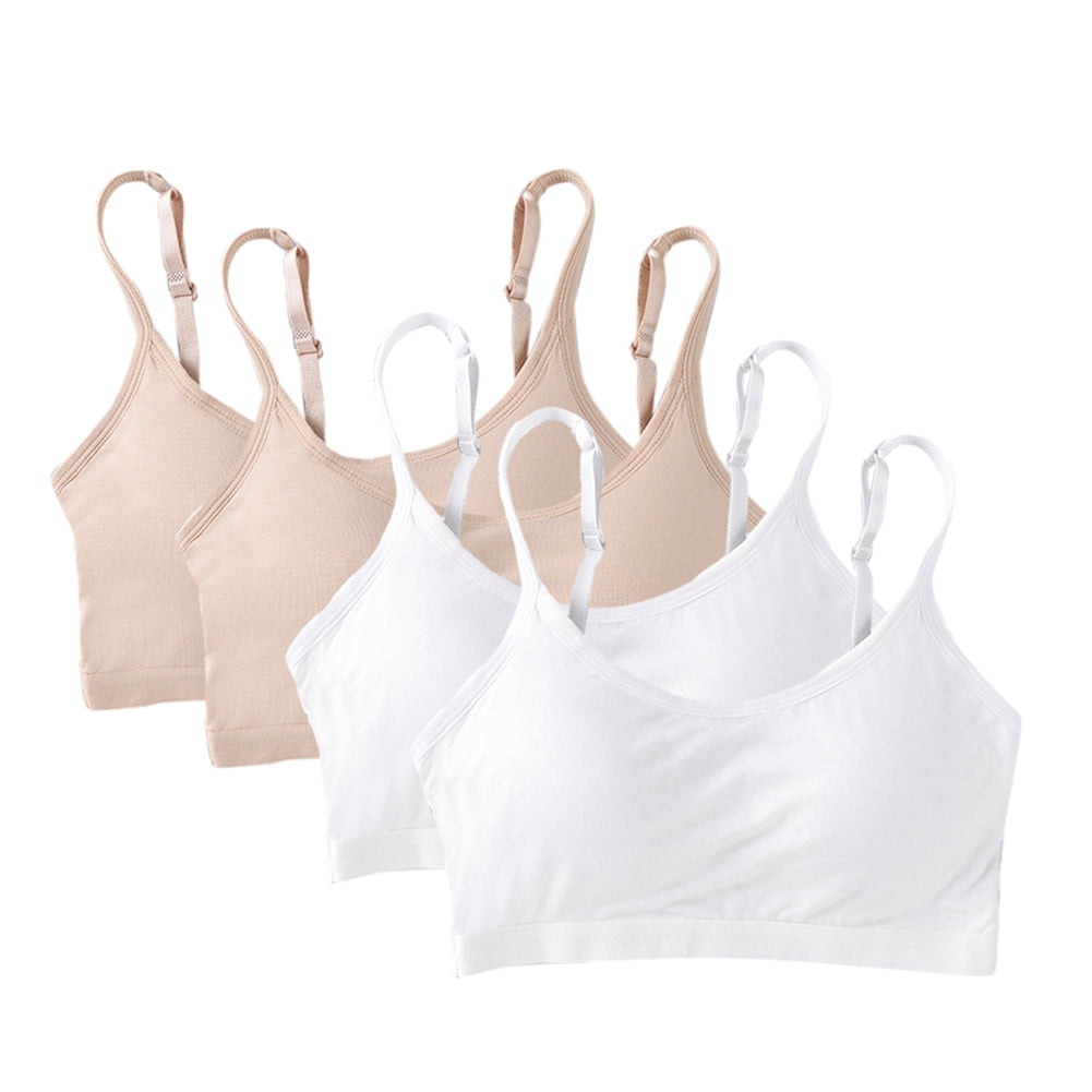 Uccdo 10-18T Girls Adjustable Solid Training Bra Sets Wireless Crop ...