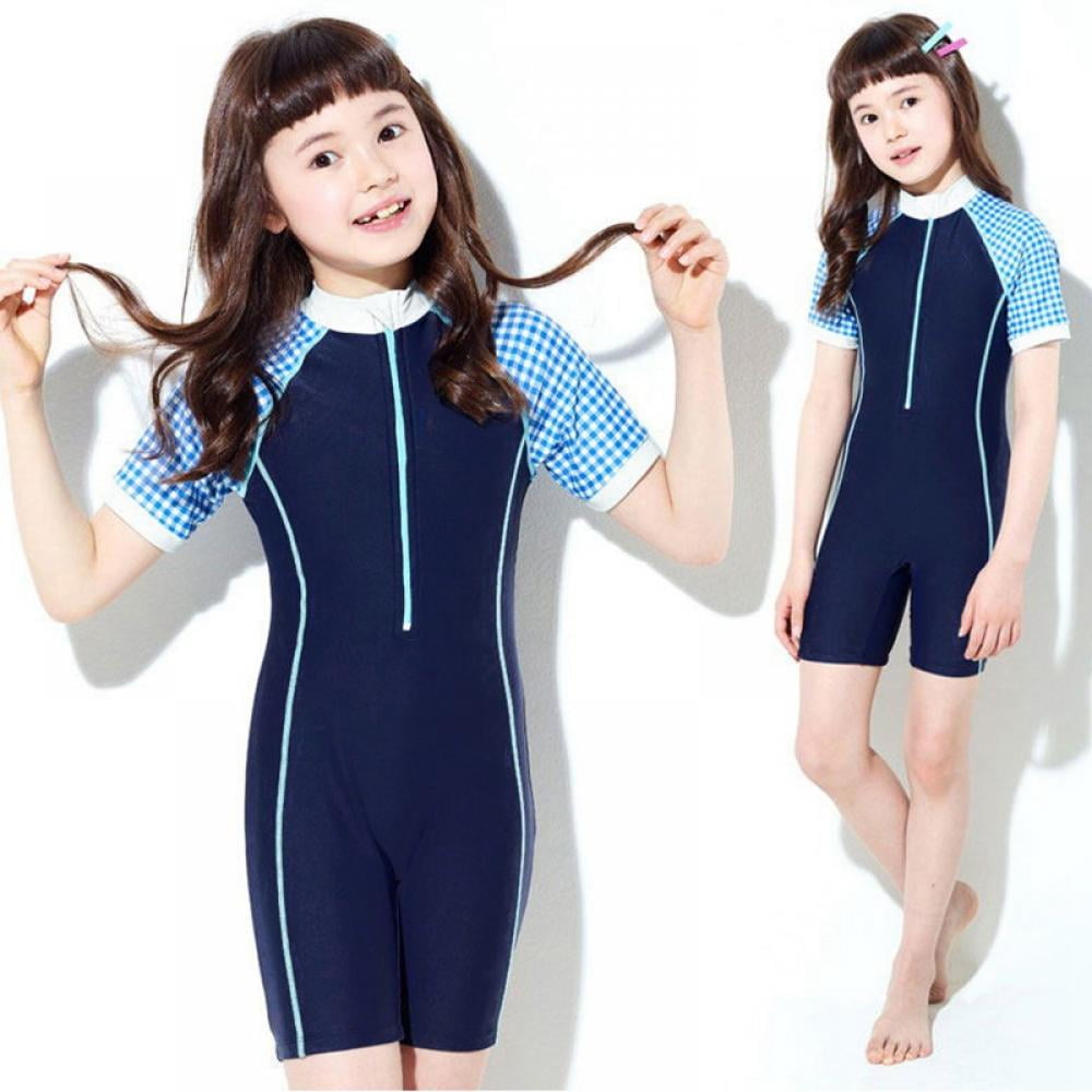 Uccdo 2Pcs Little Girls Summer One Piece Rashguard Swimsuit+Swim Hat ...