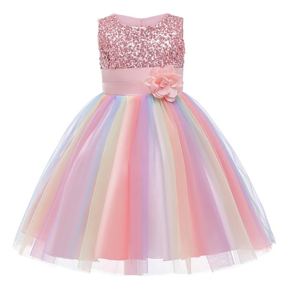 Uccdo 3-10Y Little Girls Formal Dresses, Flower Girls Sequin Tulle ...